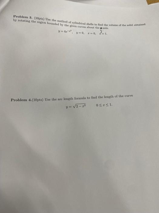 Solved Problem 3. (10pts) Use the method of eylindrical | Chegg.com