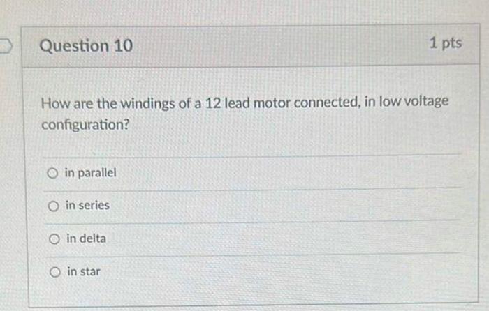 Solved How are the windings of a 12 lead motor connected, in | Chegg.com