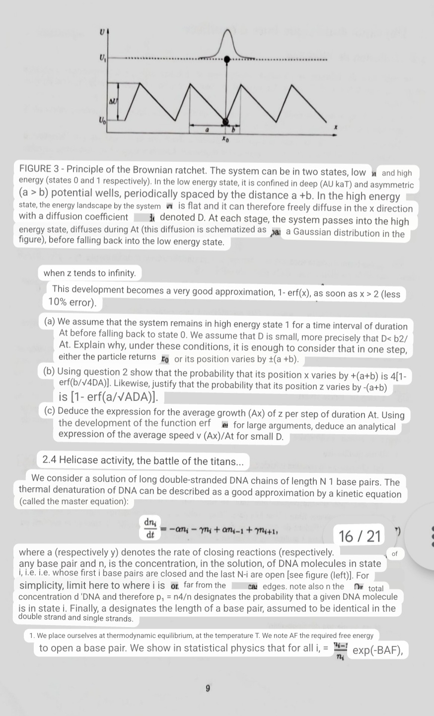 Solved FIGURE 3 - ﻿Principle of the Brownian ratchet. The | Chegg.com