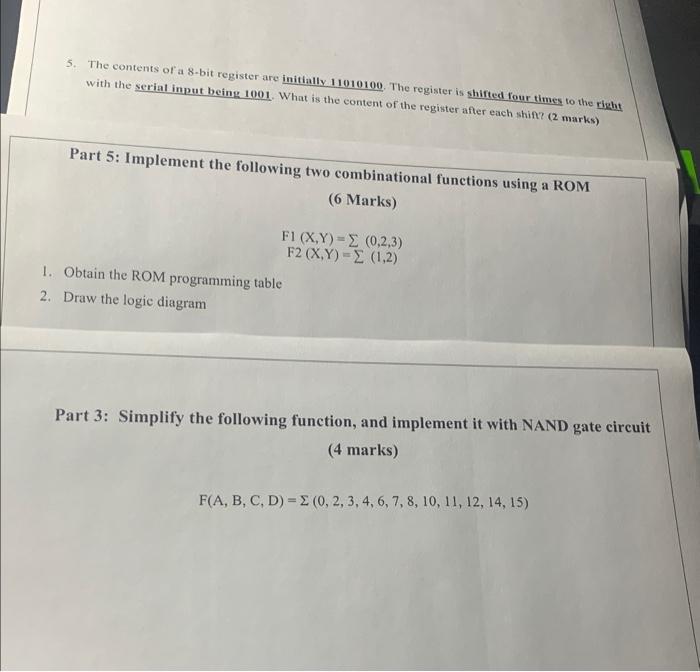 Solved 5. The contents of a 8-bit register are initially | Chegg.com