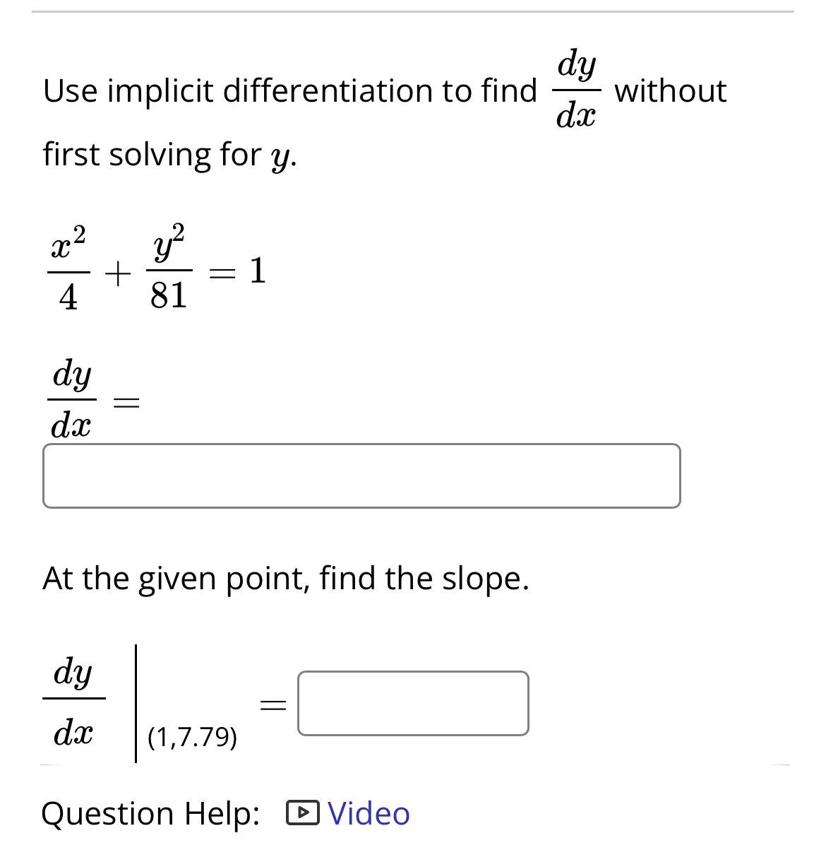 Solved Use implicit differentiation to find dydx ﻿without | Chegg.com