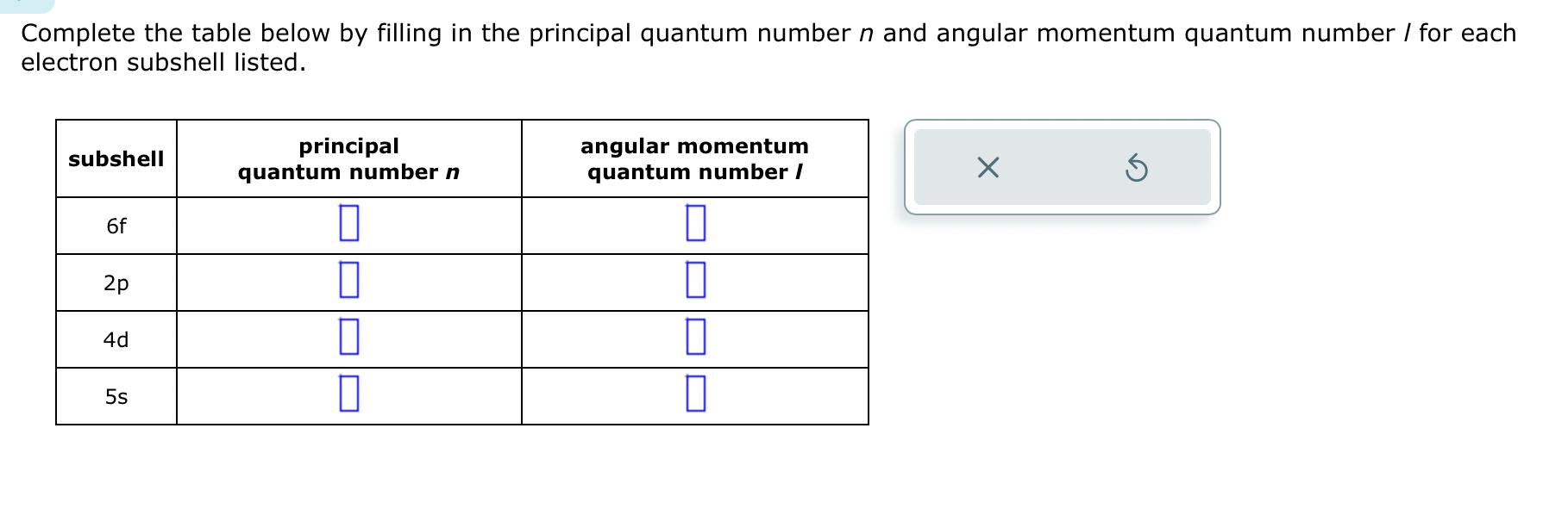 Complete the table below by filling in the principal | Chegg.com