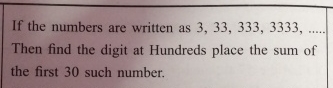 Solved If the numbers are written as 3,33,333,3333,dots. | Chegg.com