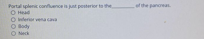 Solved Portal splenic confluence is just posterior to the. | Chegg.com