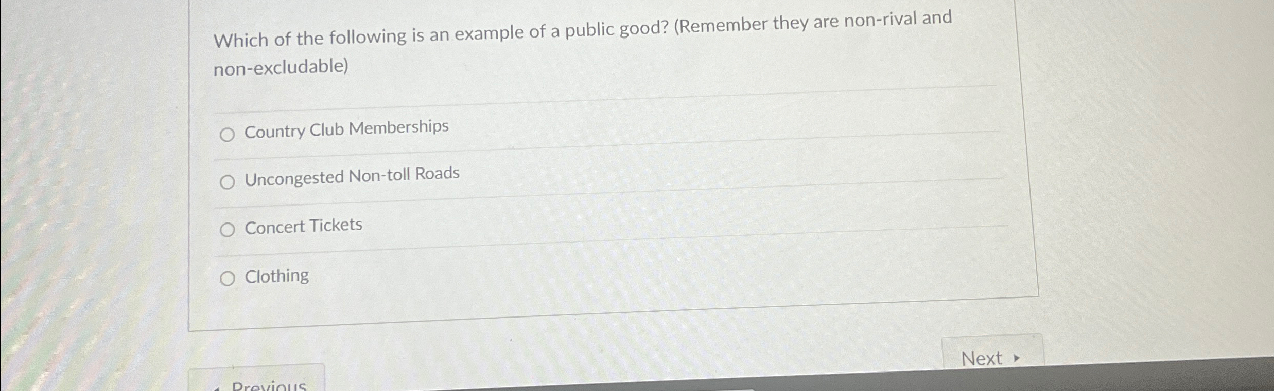 Solved Which of the following is an example of a public | Chegg.com