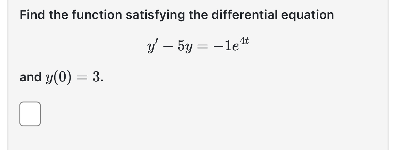 Solved Find the function satisfying the differential | Chegg.com
