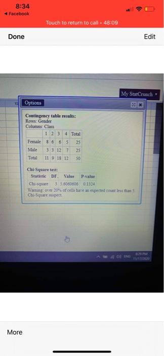 Solved Use StatCrunch to produce a two-way contingency table | Chegg.com