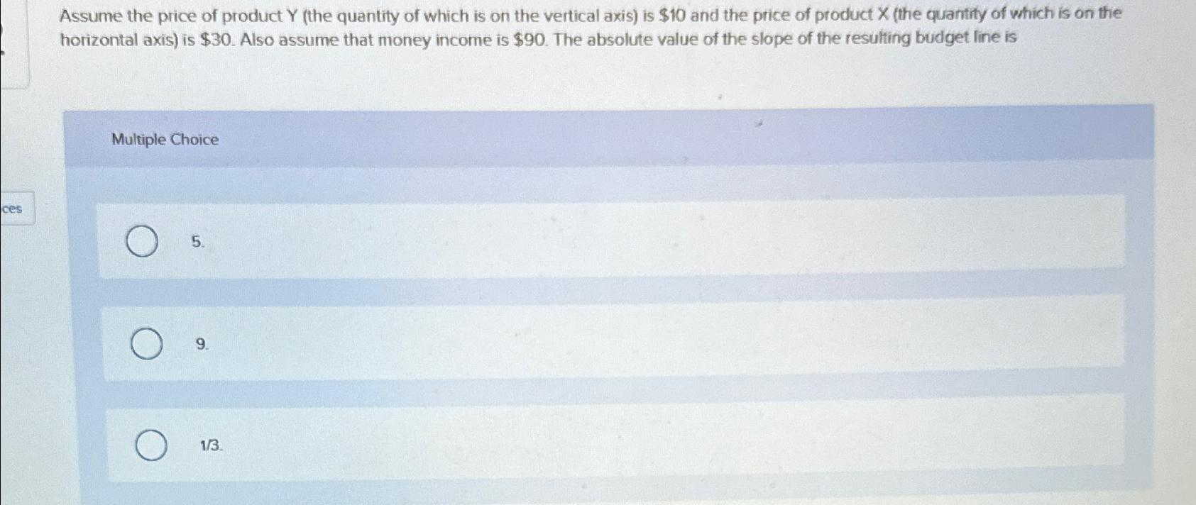 Solved Assume the price of product Y (the quantity of which | Chegg.com