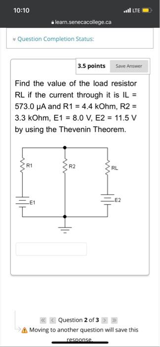 Solved Find the value of the load resistor RL if the current | Chegg.com