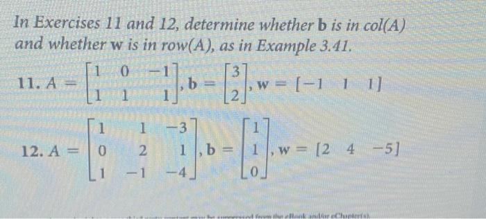 Solved In Exercises 11 and 12, determine whether b is in | Chegg.com
