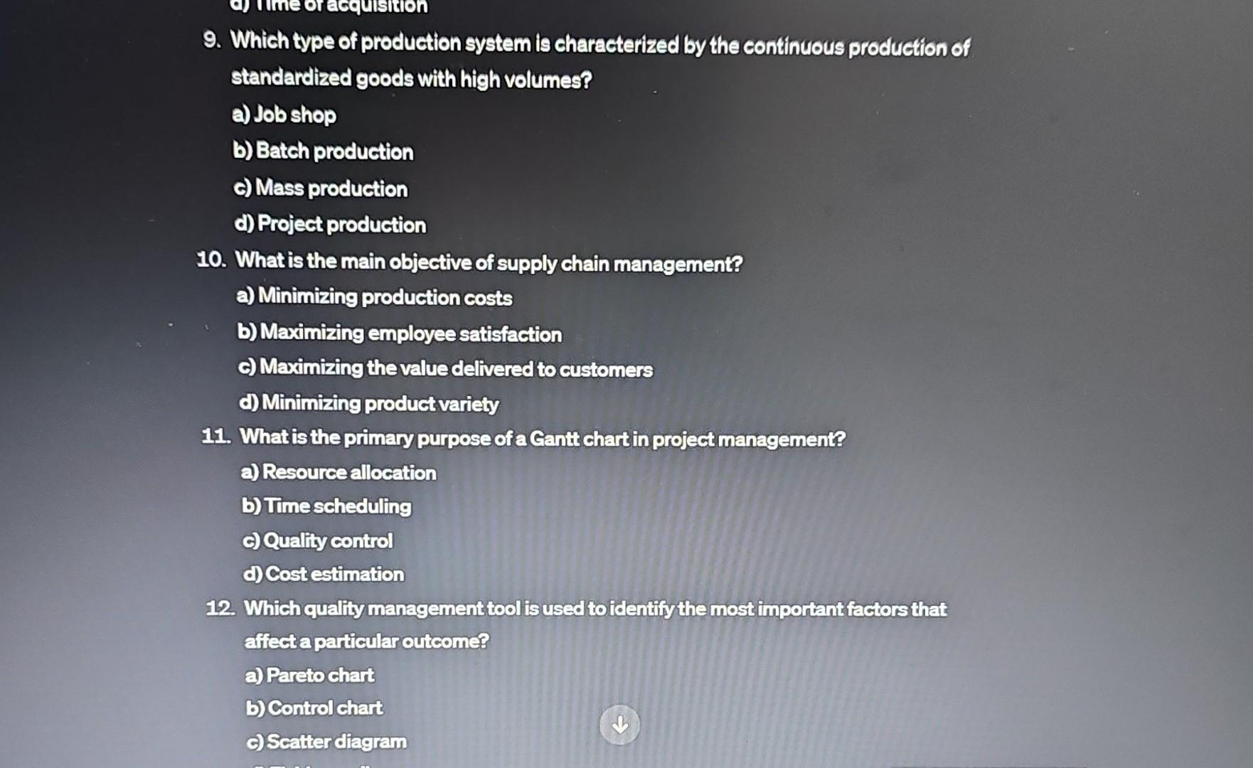 Solved 1. What is the primary goal of operations management? | Chegg.com