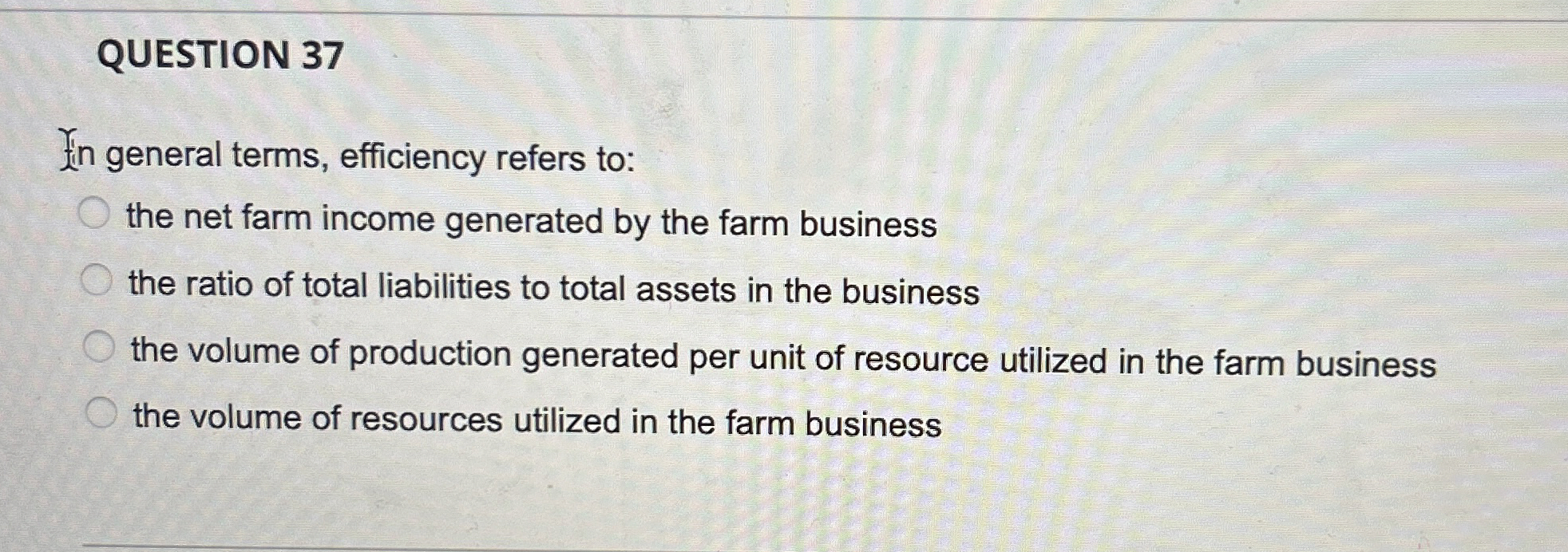 Solved QUESTION 37In general terms, efficiency refers to:the | Chegg.com