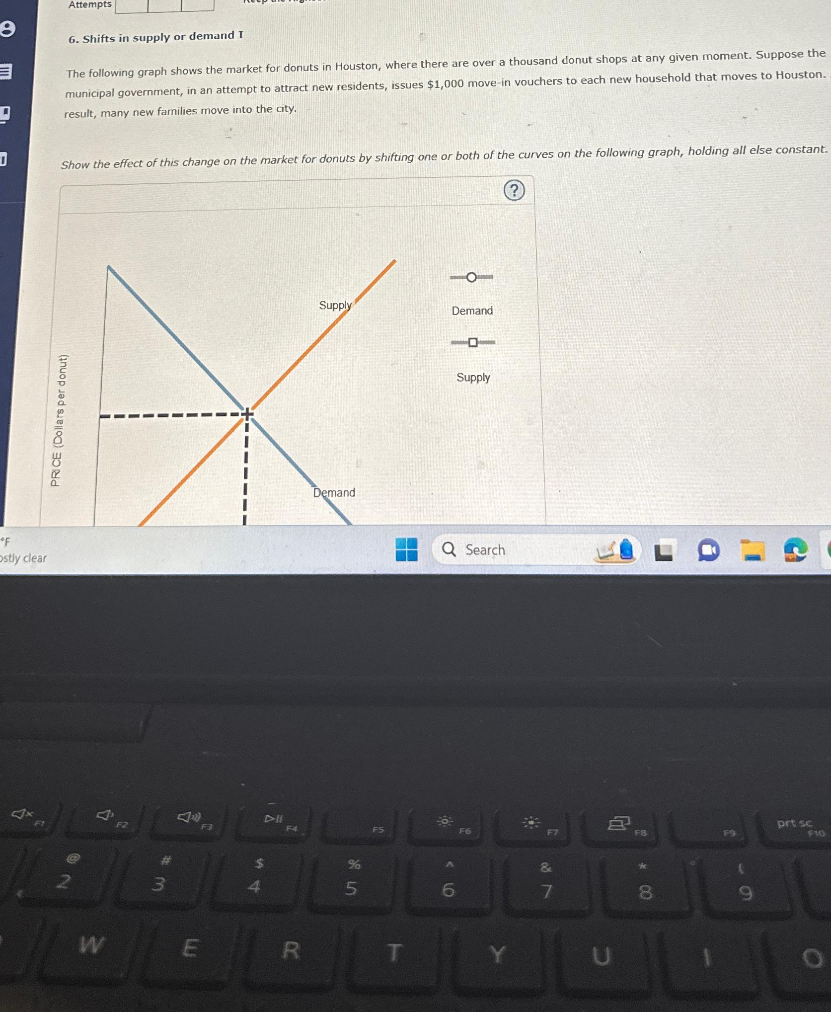 Solved Attempts6. ﻿Shifts in supply or demand IThe following | Chegg.com