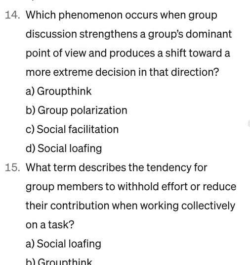Solved Which phenomenon occurs when group discussion | Chegg.com