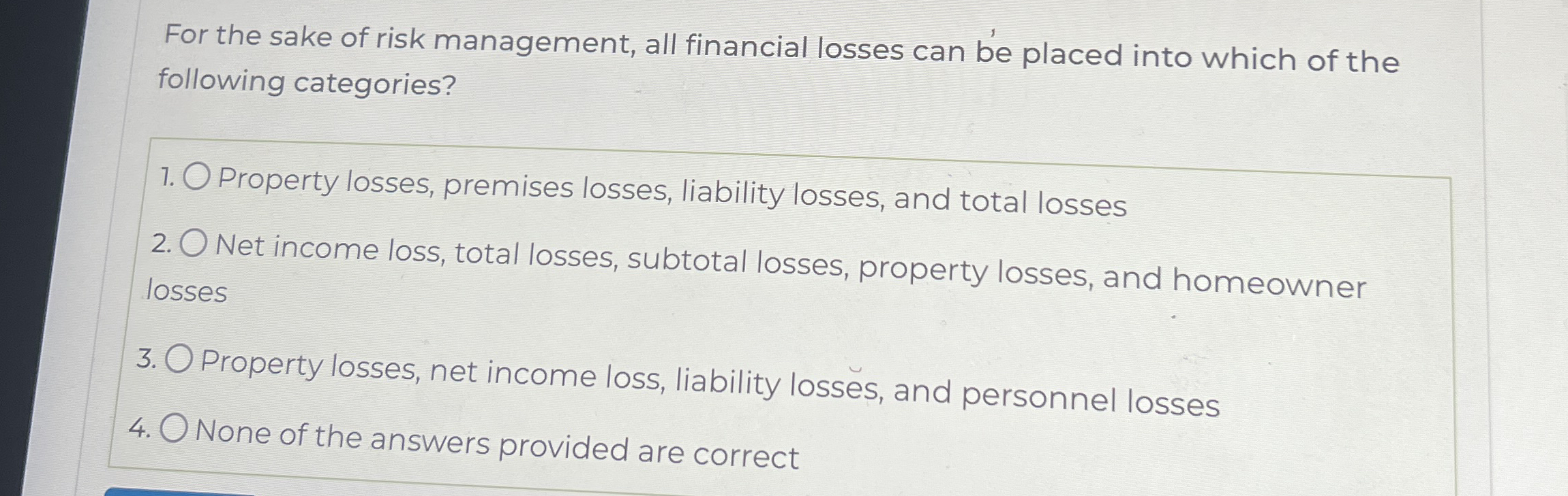 High Quality SOLUTION For the sake of risk management, all financial ...