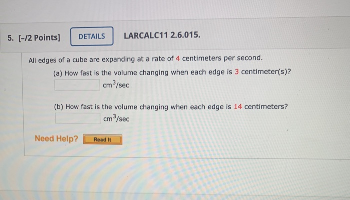 Solved All edges of a cube are expanding at a rate of 4 | Chegg.com