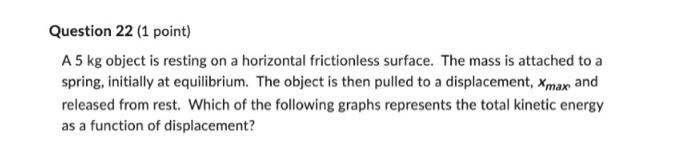 Solved Question 22 (1 point) A 5 kg object is resting on a | Chegg.com