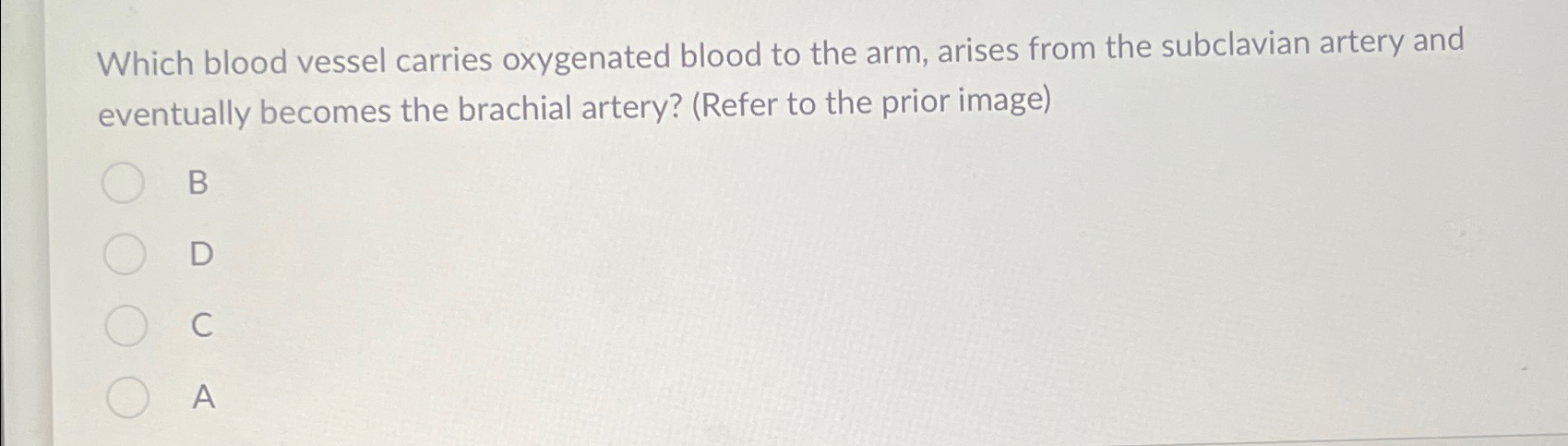 Solved Which blood vessel carries oxygenated blood to the | Chegg.com