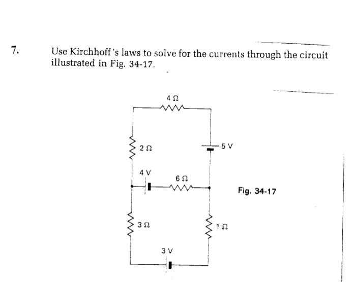 Solved Use kirchhoff’s laws to solve for the currents | Chegg.com