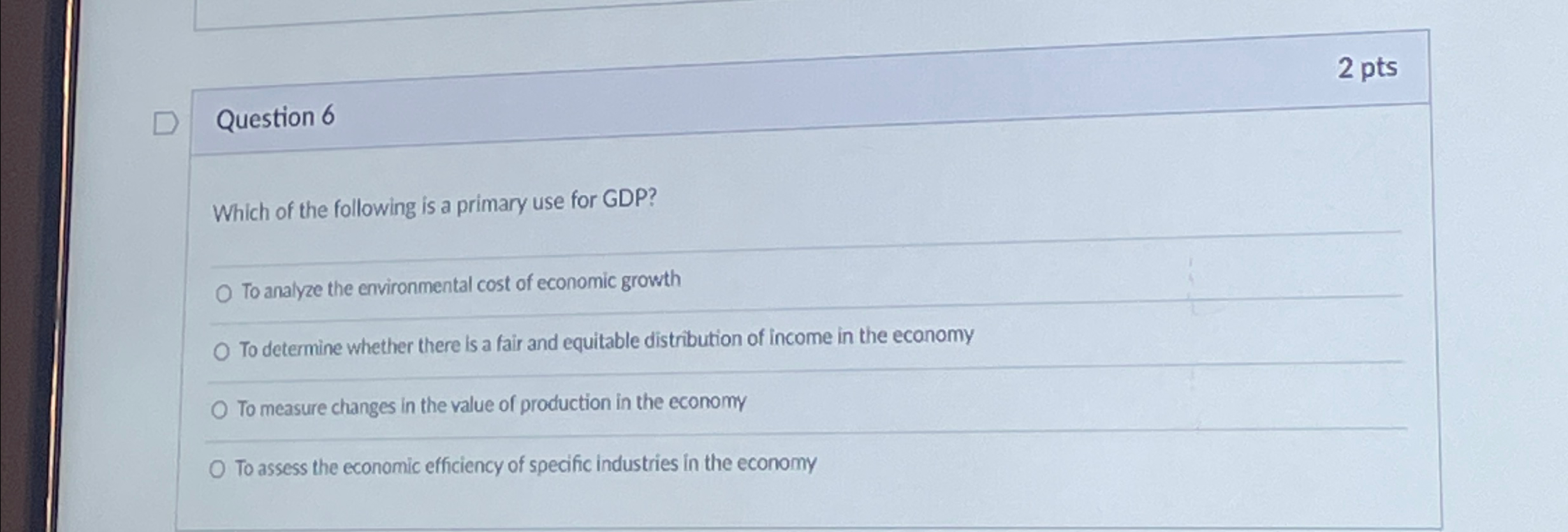 Solved 2 ﻿ptsQuestion 6Which of the following is a primary | Chegg.com