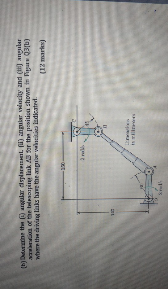 Solved Determine the (i) angular displacement, (ii) angular | Chegg.com