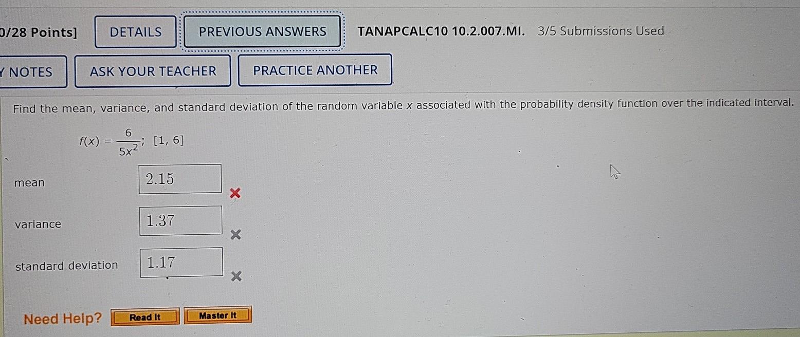 Solved I may be doing it wrong. or webassign is wrong I | Chegg.com