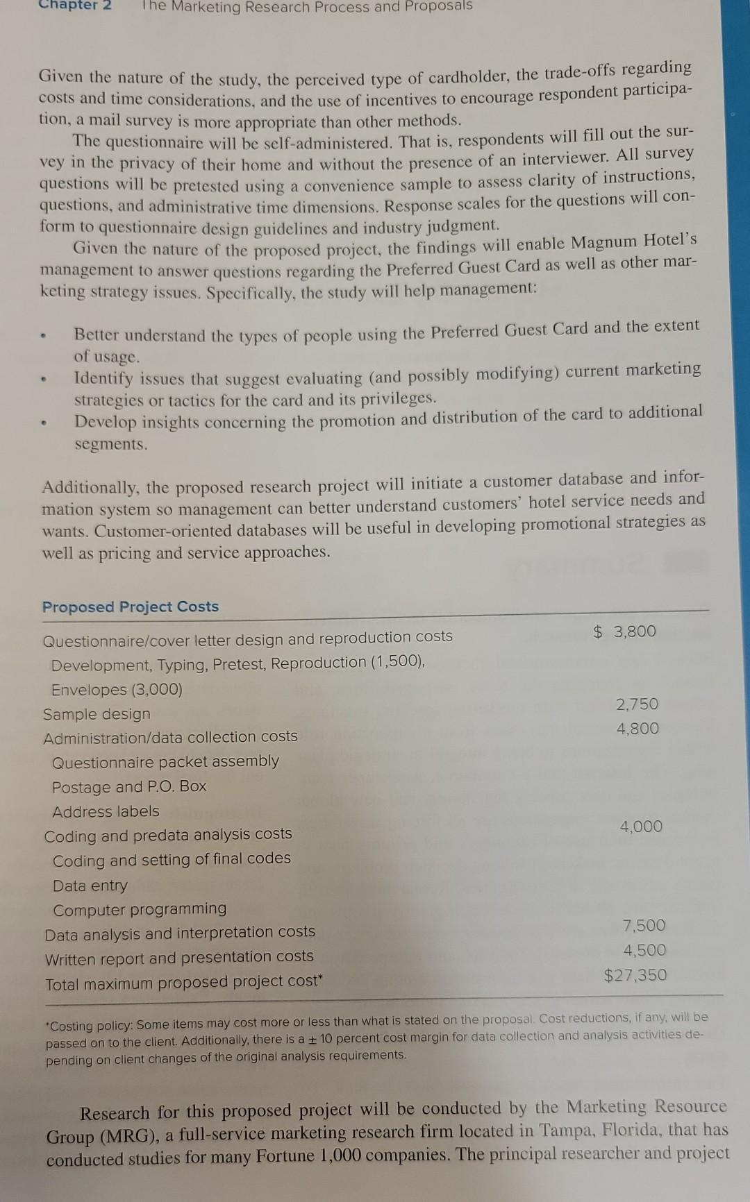 Solved MARKETING RESEARCH IN ACTION What Does a Research | Chegg.com