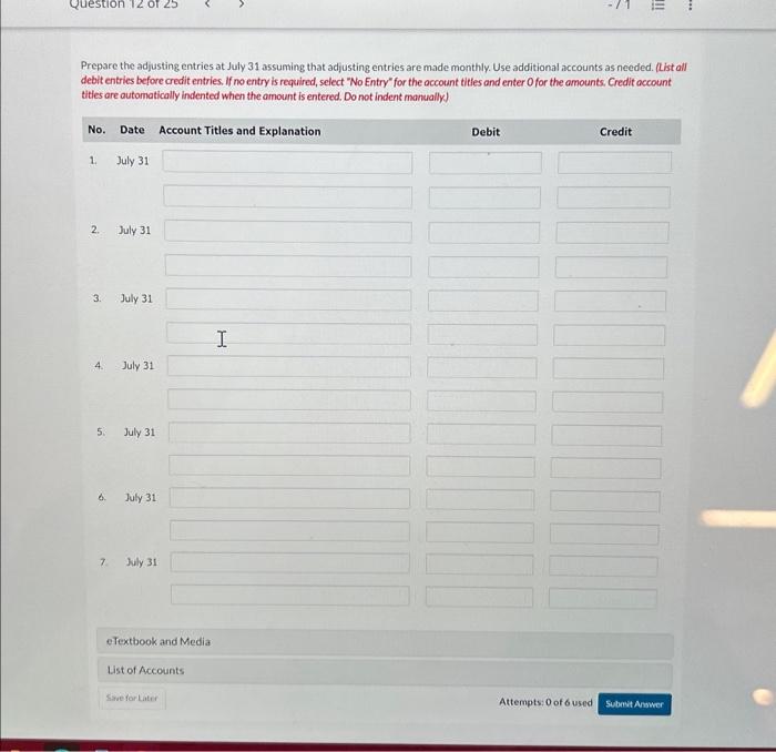 Solved Current Attempt in Progress The ledger of Flint Lake | Chegg.com