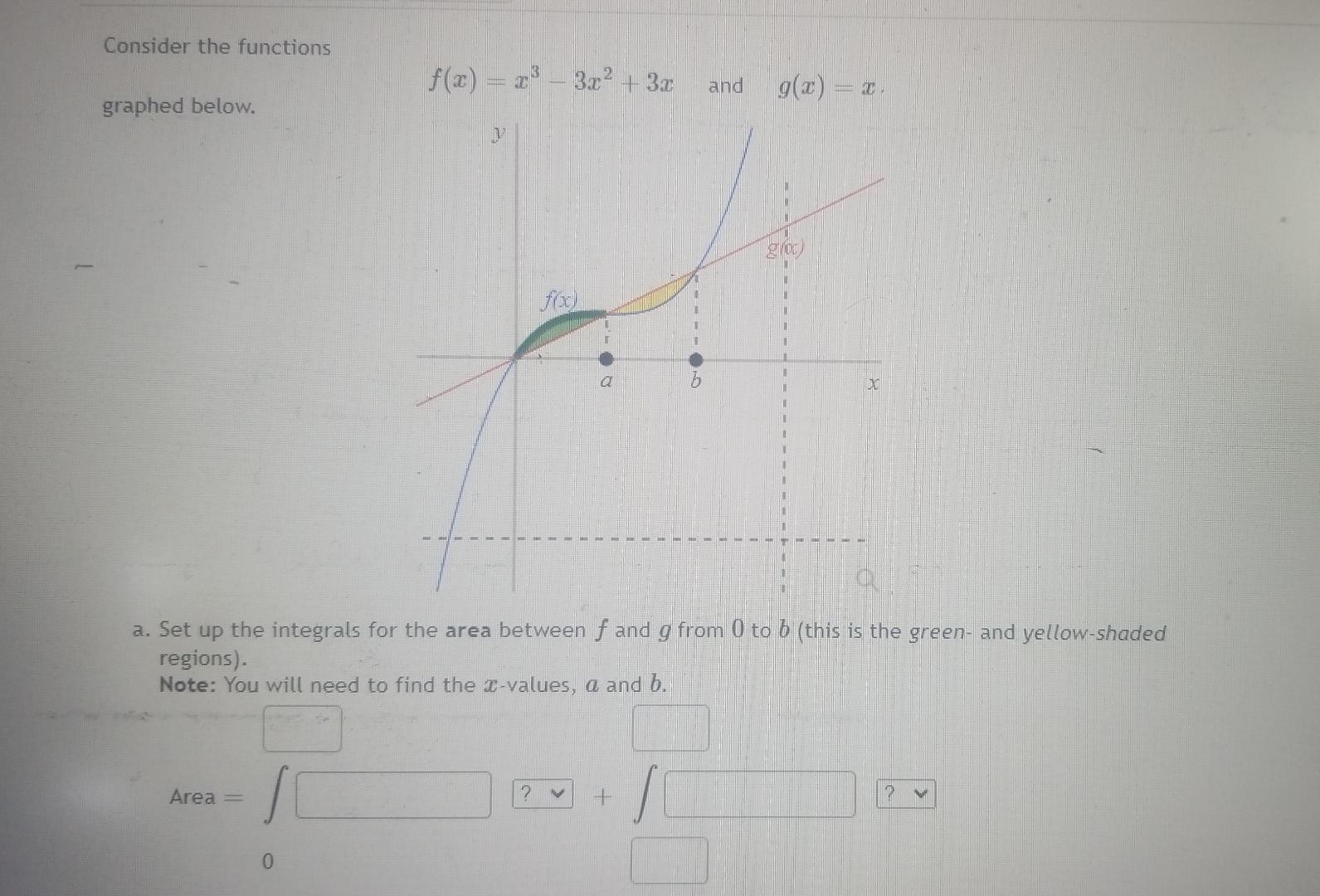 Solved Consider the functions graphed below. f(x)=x3−3x2+3x | Chegg.com