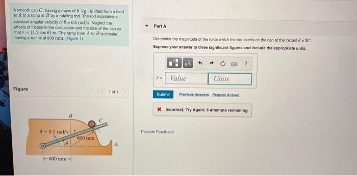 Solved Asmooth can having a mass of 8 kg, is litted from a | Chegg.com
