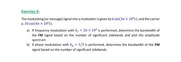 Solved The modulating (or message) signal into a modulator | Chegg.com