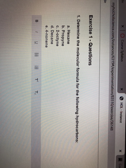 Solved du Course Syllabus X HOL-Instance X Cou | Chegg.com