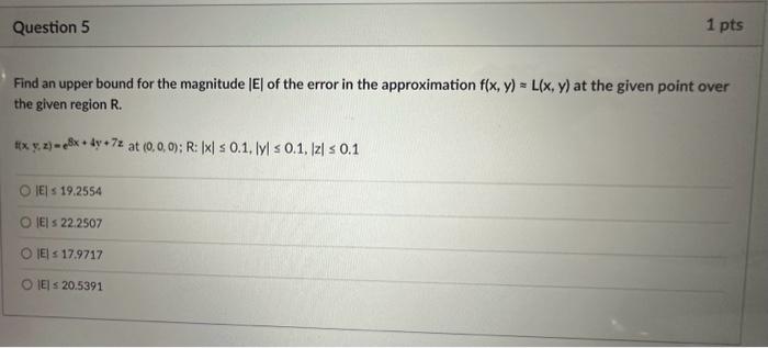 Solved Find an upper bound for the magnitude ∣E∣ of the | Chegg.com