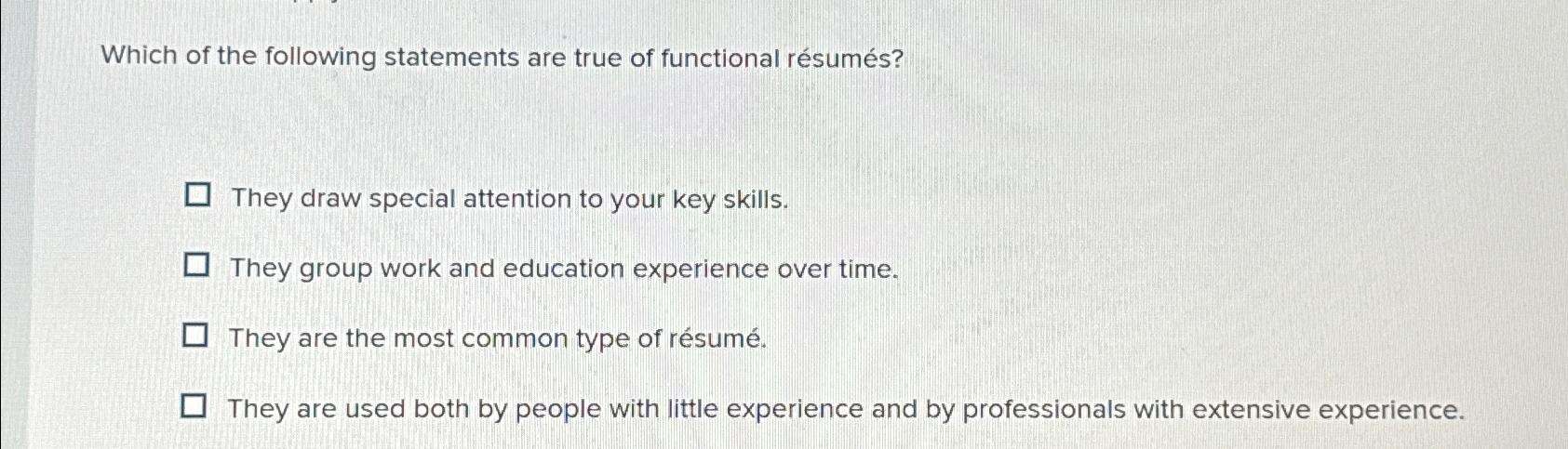 Solved Which of the following statements are true of | Chegg.com