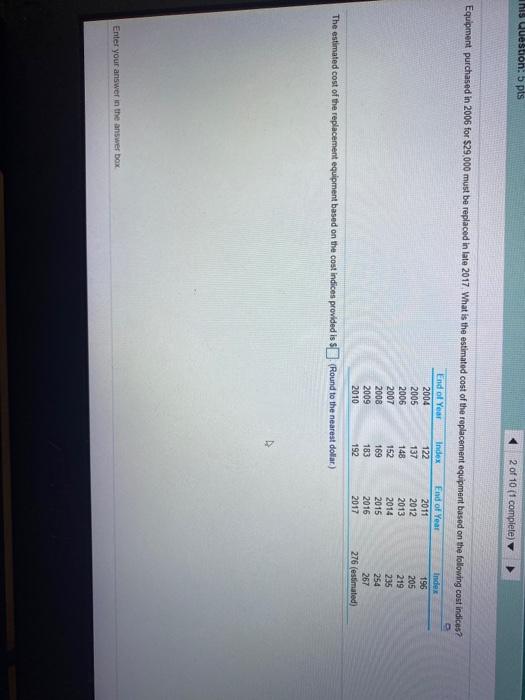 Solved MS Uuestion: 5 pts 2 of 10 (1 complete Equipment | Chegg.com Solved MS Uuestion: 5 pts 2 of 10 (1 complete Equipment | Chegg.com