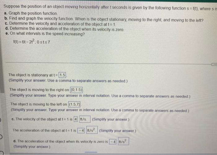 Solved Cr aptsitio posenton taructions f(t) 6t−2t2−0≤t+1 b. | Chegg.com