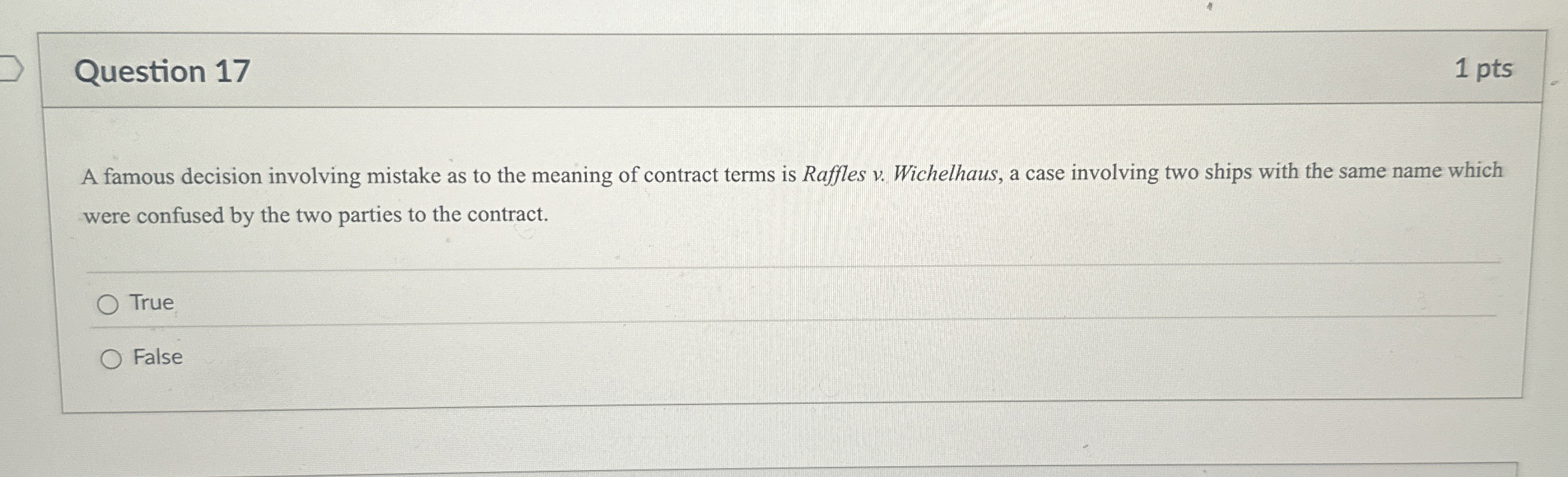 Solved Question 17A famous decision involving mistake as to | Chegg.com