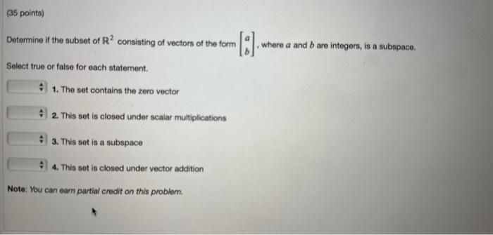 Solved Determine if the subset of R2 consisting of vectors | Chegg.com
