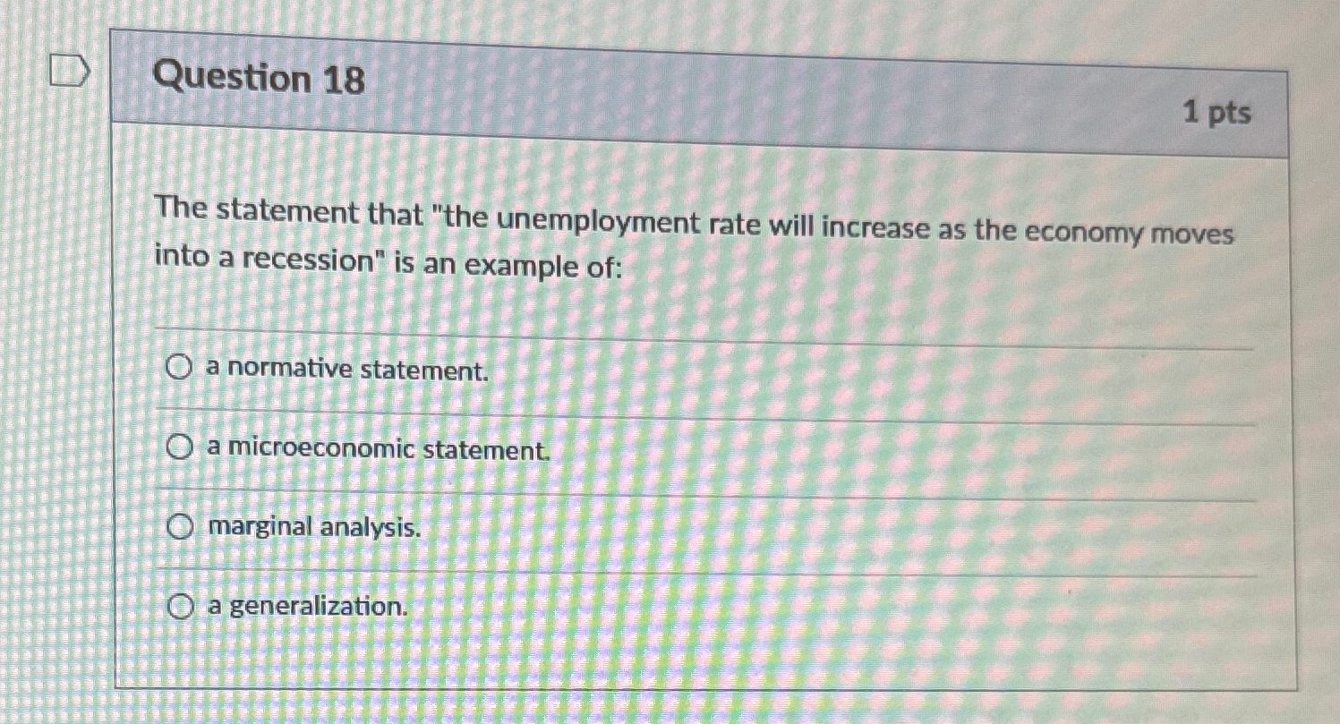 Solved Question 181 ptsThe statement that Solved Question 181 ptsThe statement that