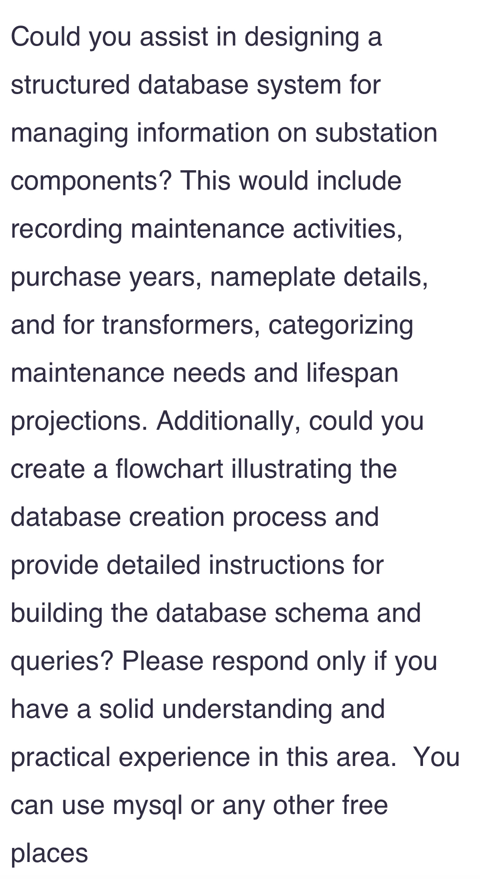 Solved Could you assist in designing a structured database | Chegg.com