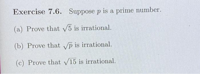 Solved Exercise 7.6. Suppose p is a prime number. (a) Prove | Chegg.com