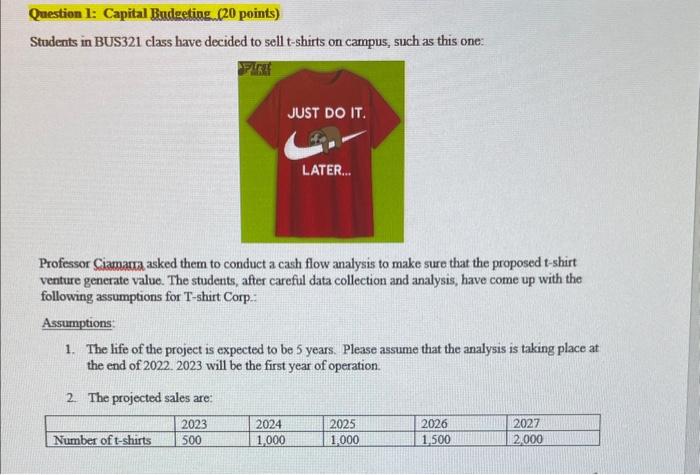 Solved Please provide an Excel sheet that shows Capital | Chegg.com