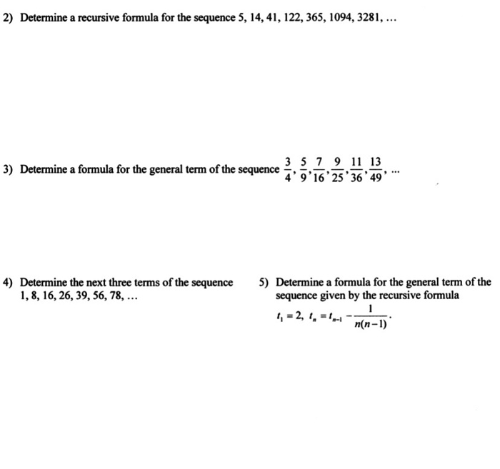 Solved 6) For each of the following recursive formulas: i) | Chegg.com