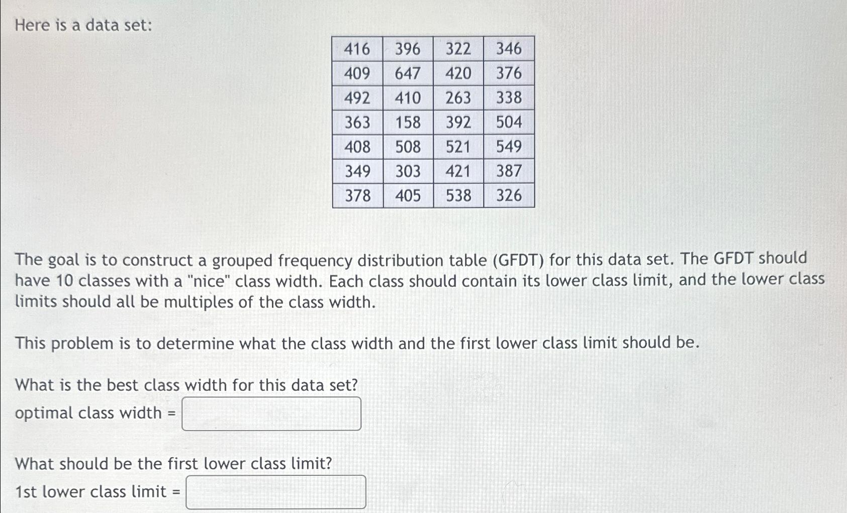 Solved Here is a data | Chegg.com
