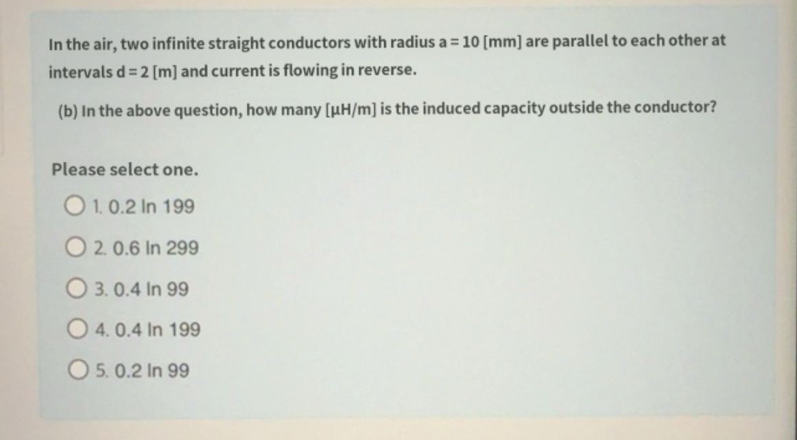 [Solved]: In the air, two infinite straight conductors with