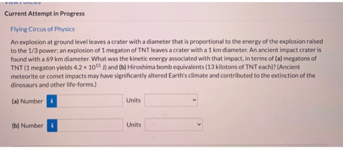 Solved VIEWS Current Attempt in Progress Flying Circus of | Chegg.com