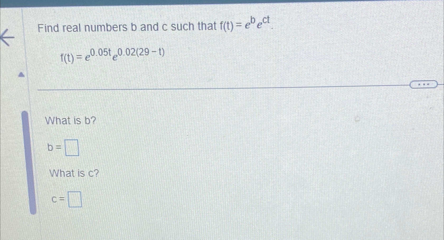 Solved Find real numbers b ﻿and c ﻿such that | Chegg.com