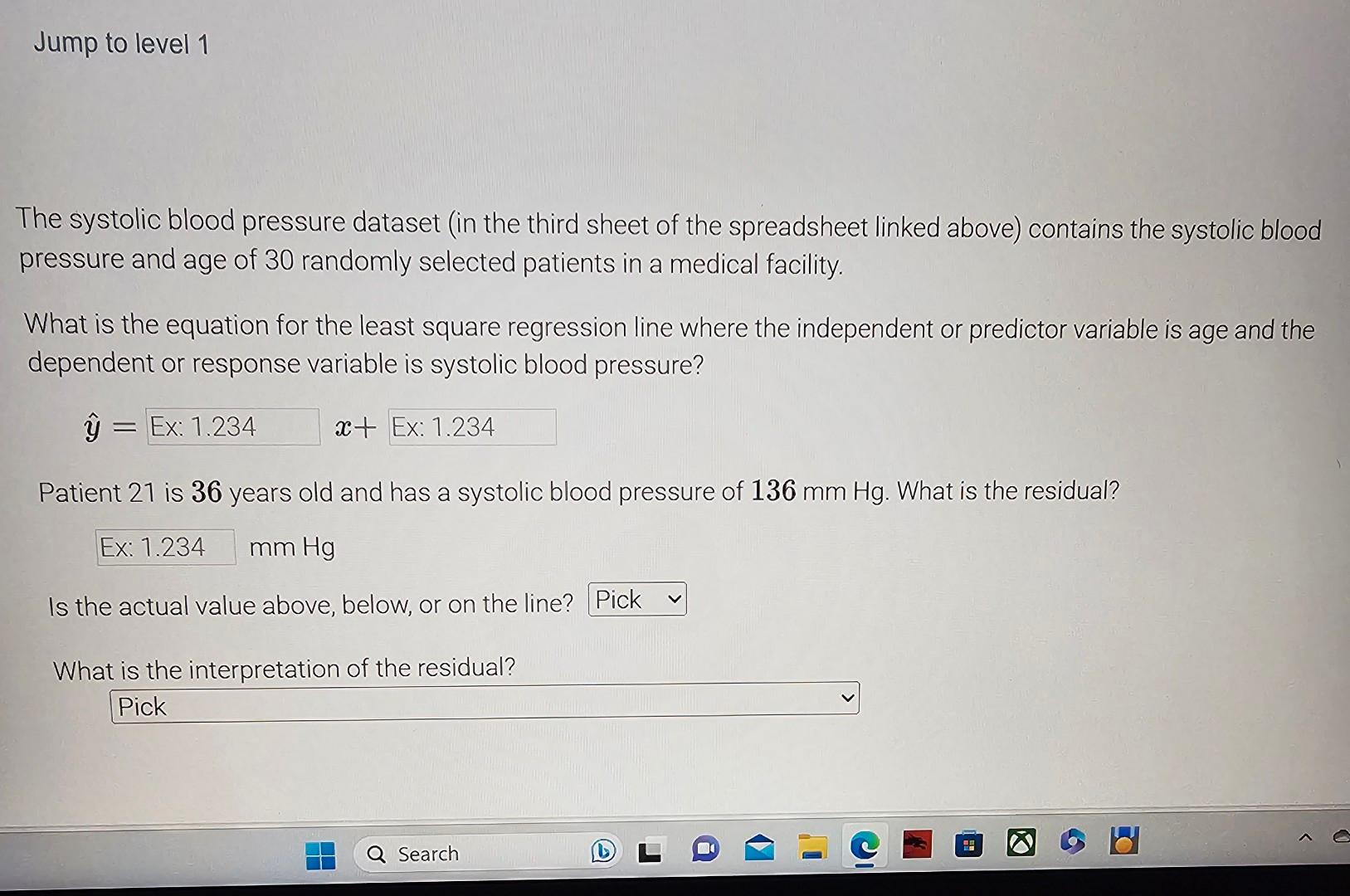 The systolic blood pressure dataset (in the third | Chegg.com