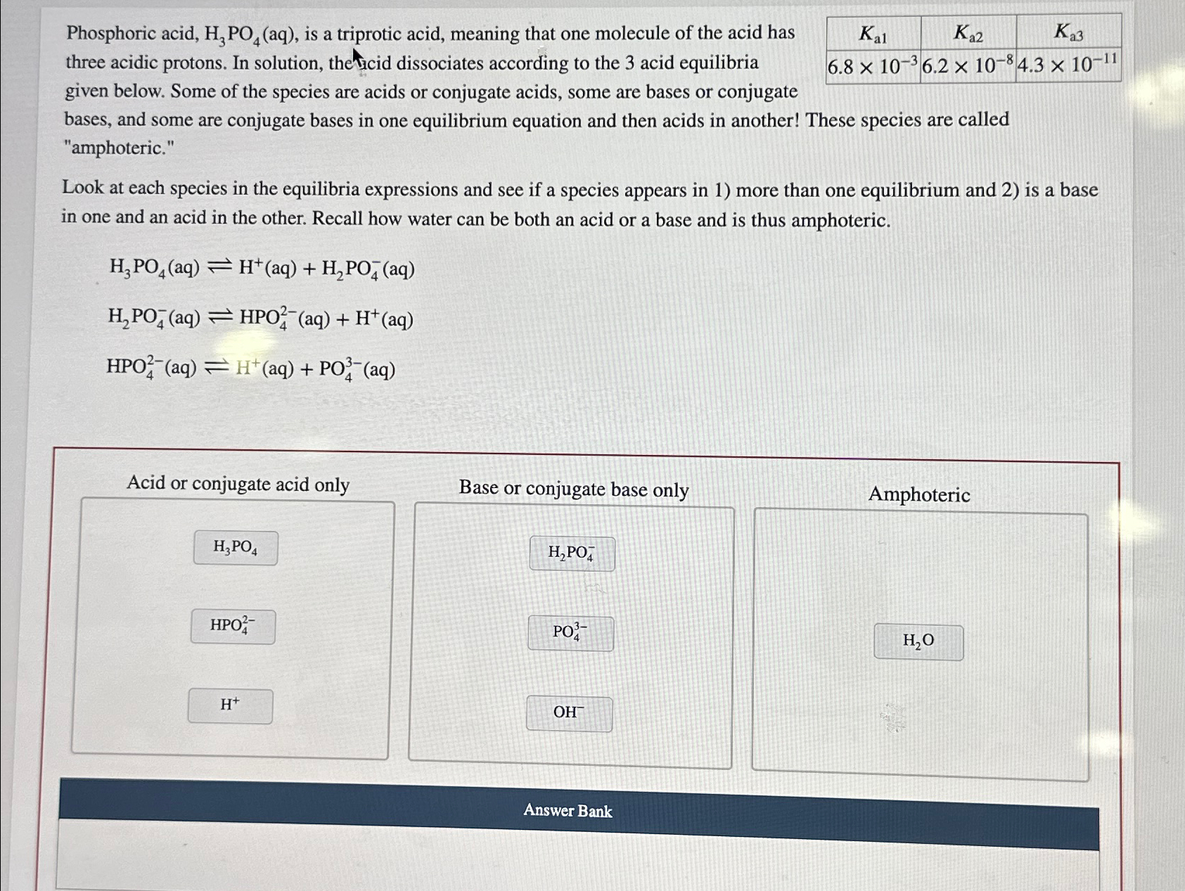 Solved Phosphoric acid, H3PO4(aq), ﻿is a triprotic acid, | Chegg.com