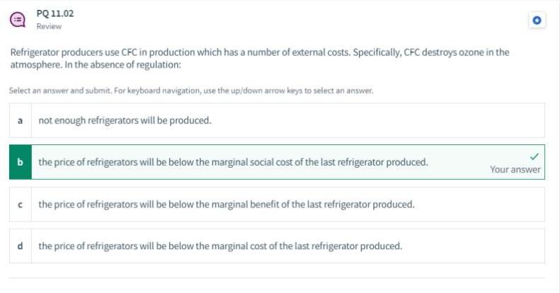 Solved PQ 11.02 Review Refrigerator producers use CFC in | Chegg.com